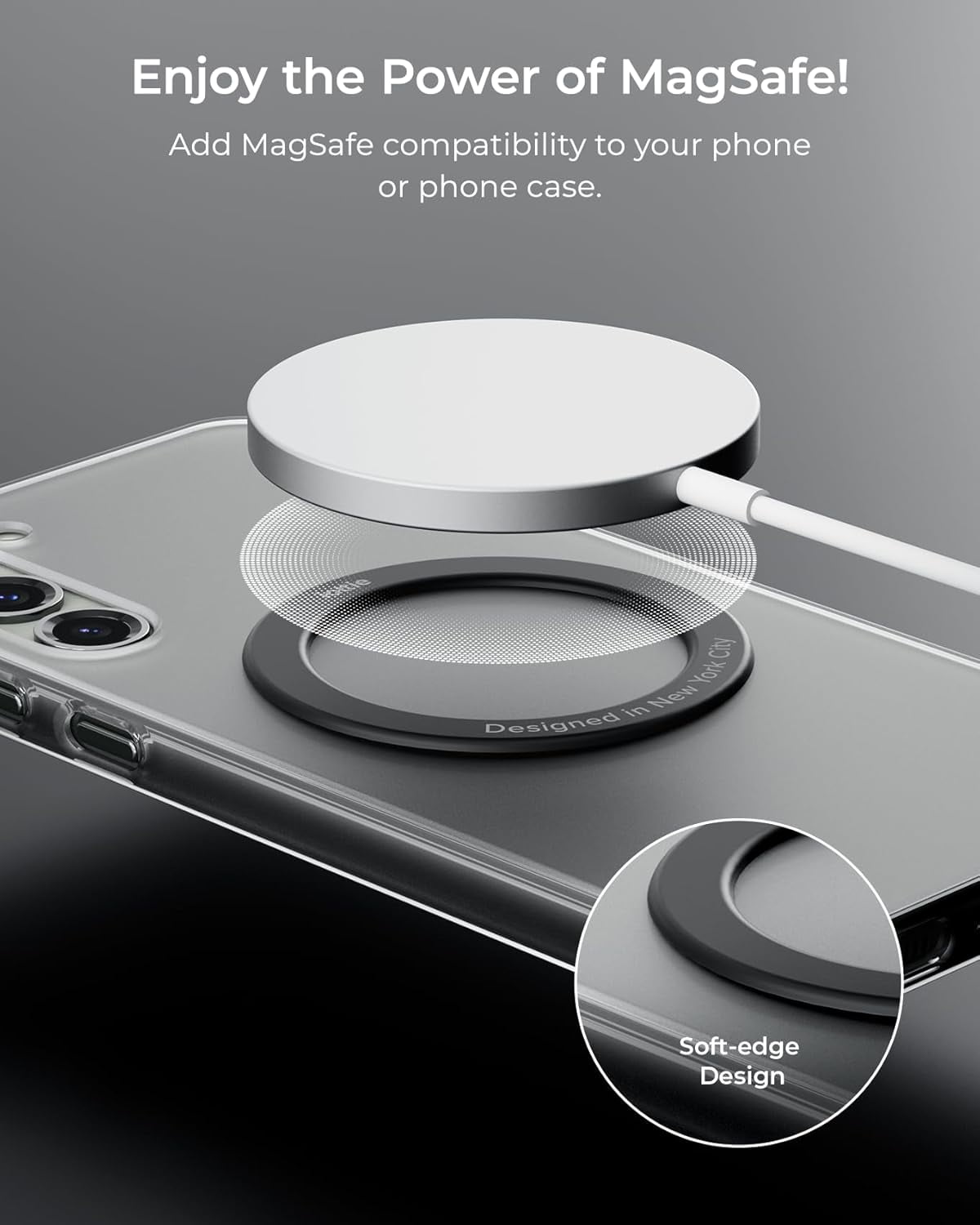 TRAHOO-Universal MagSafe Ring Adapter for Android (2 Pack). Magnetic ...