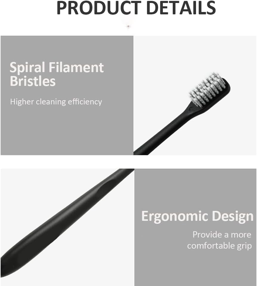 TRAHOO-Upgrade Spiral Bristle Manual Toothbrush - 6 Pack, Ultra Soft ...