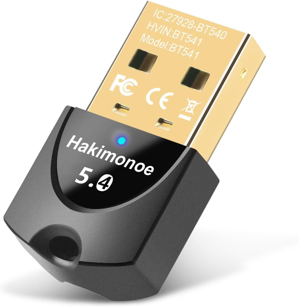 TRAHOO-Upgraded Bluetooth 5.4 Adapter for PC Laptop, Wireless USB Transmitter Dongle for Desktop ...