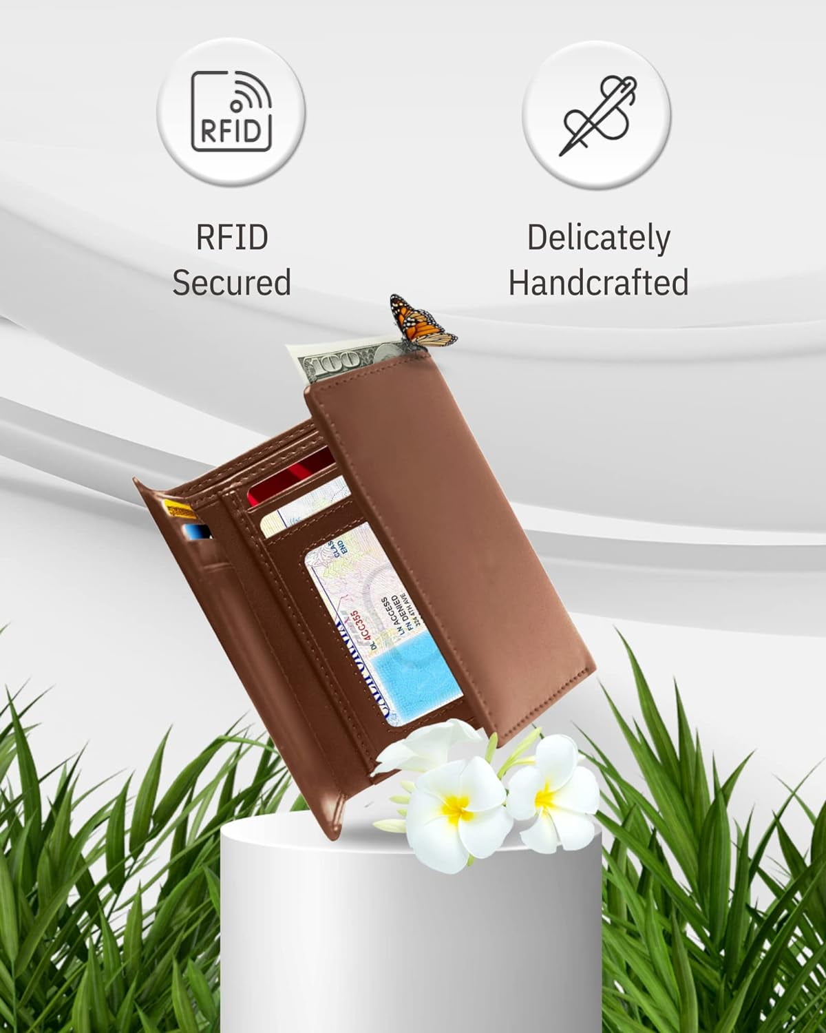 TRAHOO-Vegan Leather Trifold Wallets For Men - Cruelty Free Non Leather ...