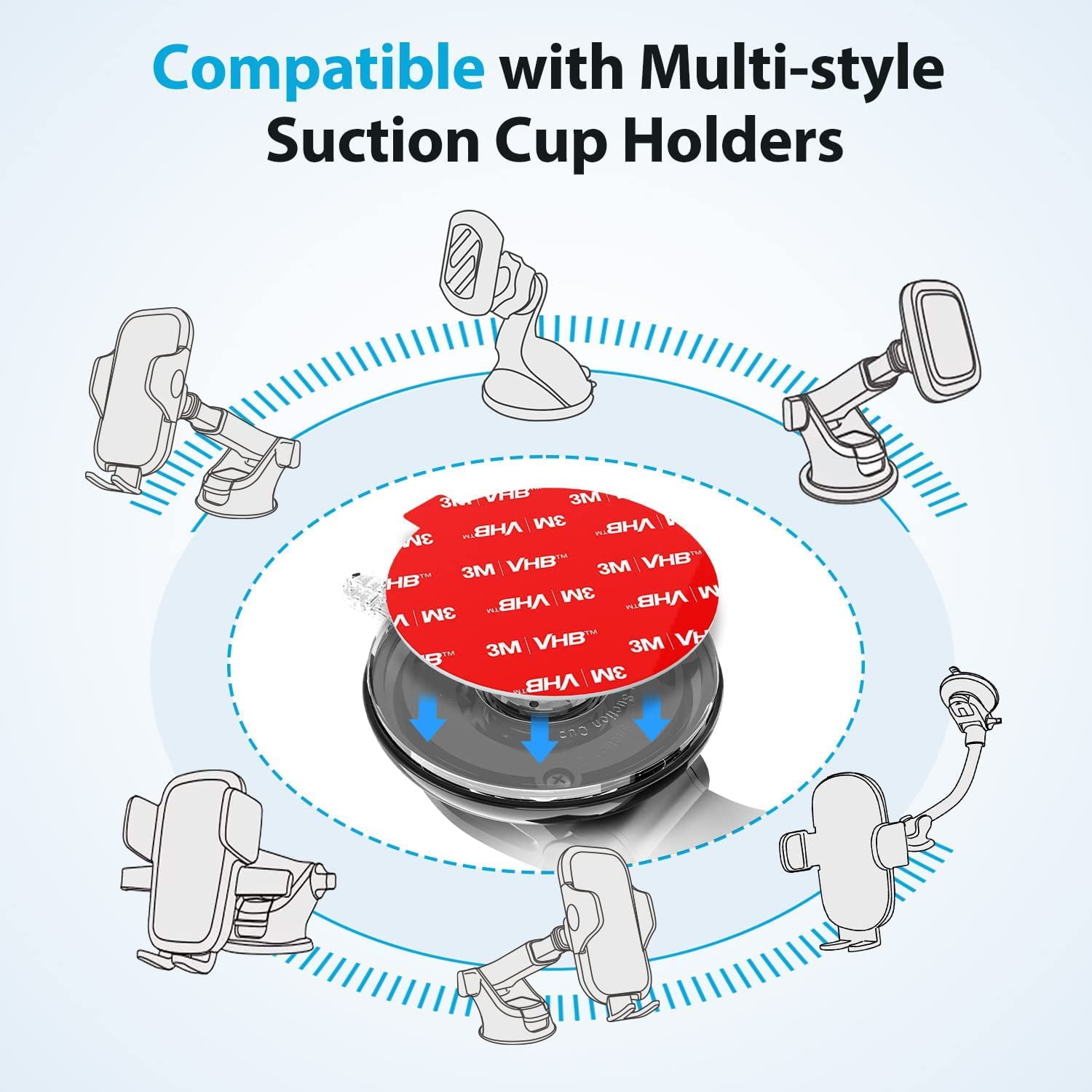 TRAHOO-Very Strong Sticky Adhesive, 2.76in/70mm Dashboard Pad Mounting ...