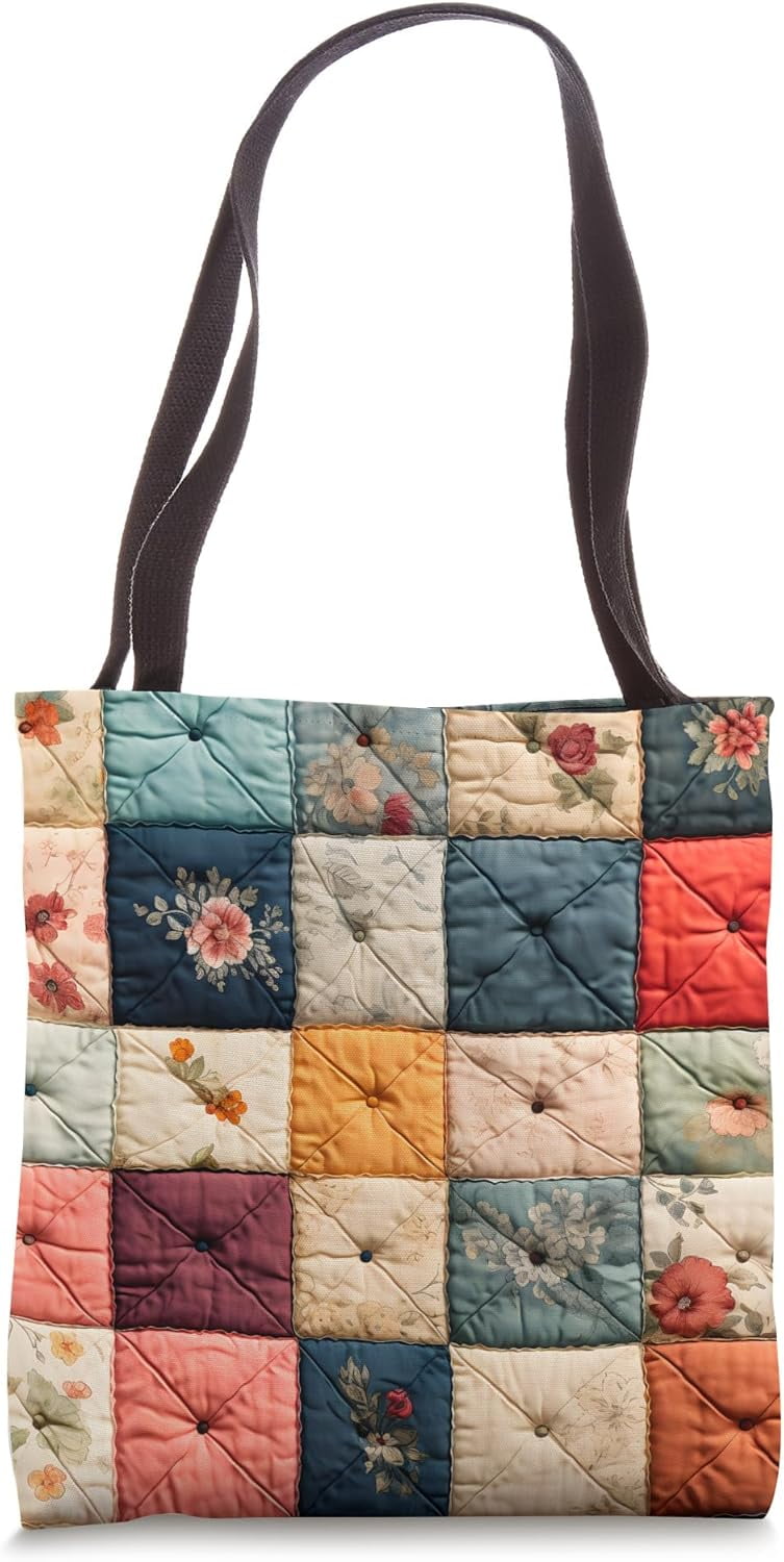 TRAHOO-Vintage Geometric Patchwork Quilt Pattern Tote Bag - Walmart.com
