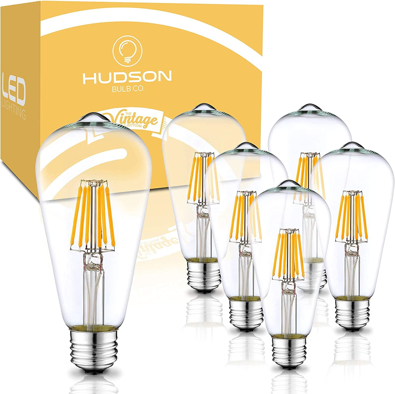 TRAHOO-Vintage LED Edison Light Bulbs 60W (6 Pack)- E26/E27 Base ...