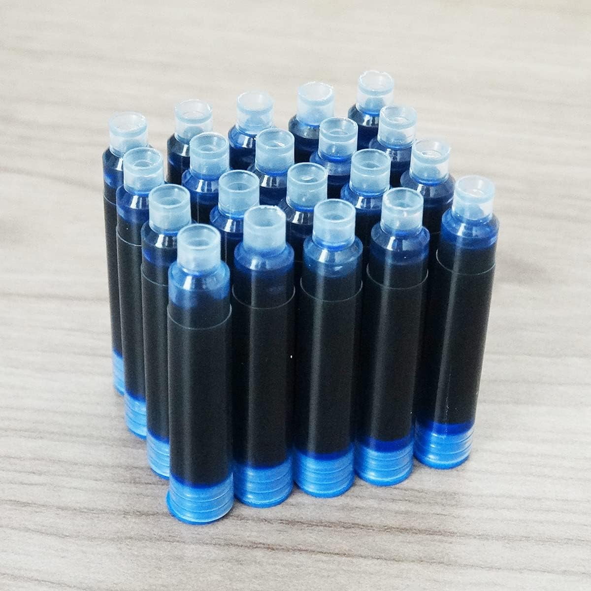 TRAHOO-Vivid Blue Ink Cartridges for Fountain Pens. Amazing Big Pack of 20 Short International ...