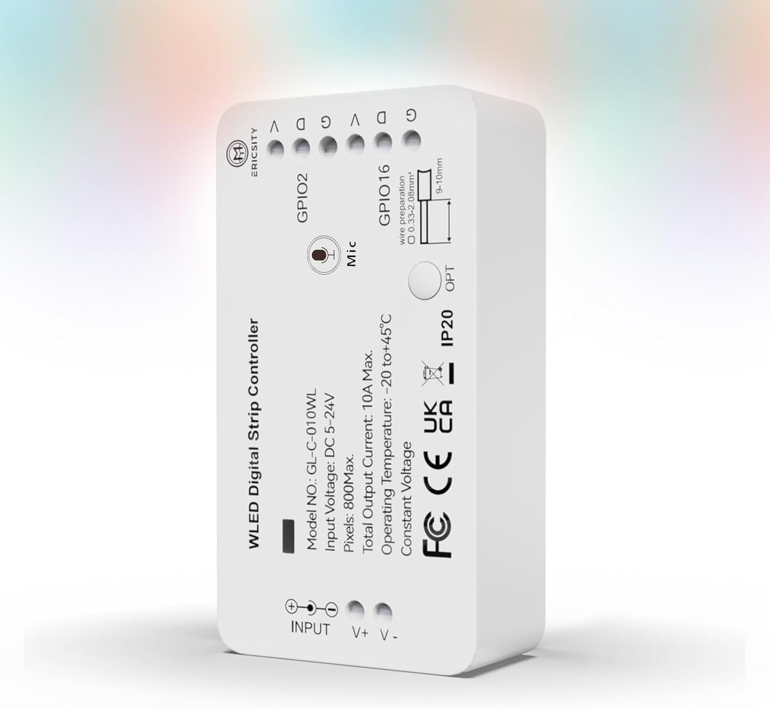 TRAHOO-WLED LED Light Strip Controller with Mic, Addressable LED Controller RGB RGBW WS2812B ...