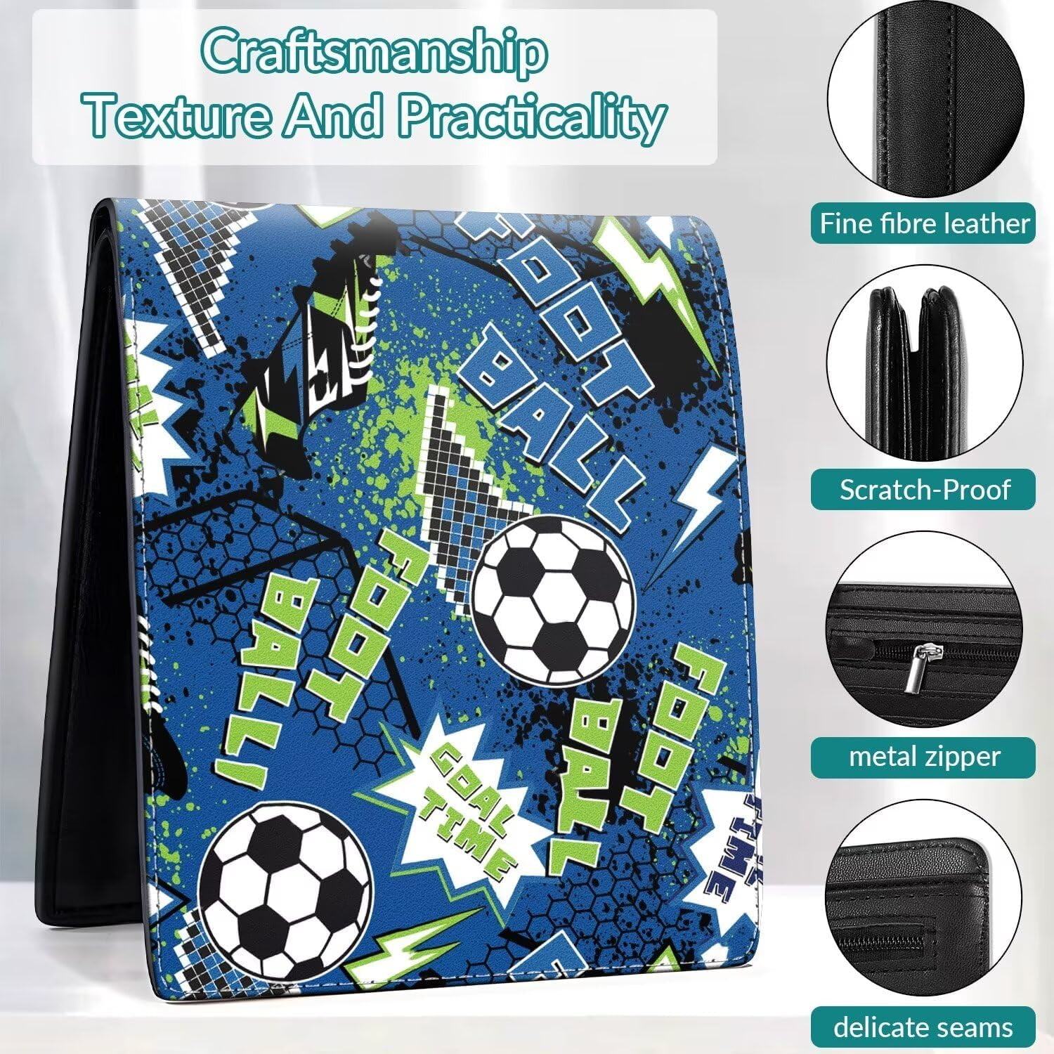 TRAHOO-Wallet for Boys Soccer Leather Wallets Credit Id Card Cash ...