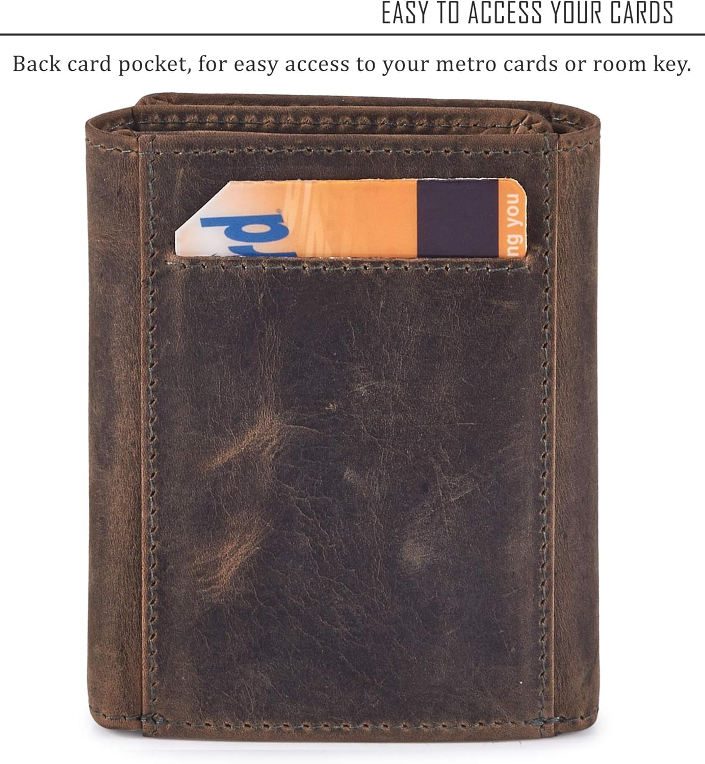 TRAHOO-Wallet for Men Trifold Real Leather RFID Blocking Credit Card ...
