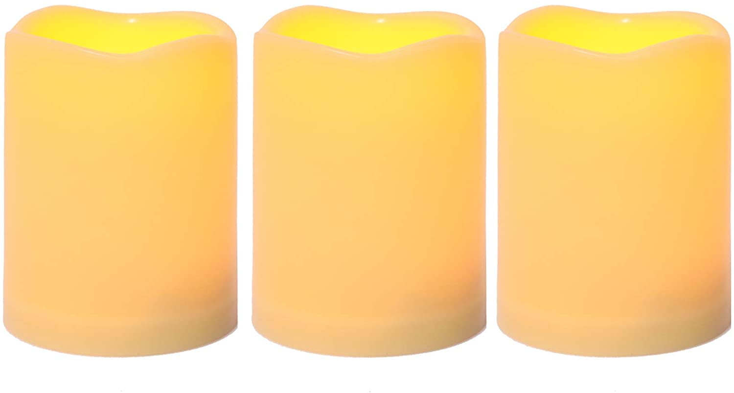TRAHOO-Waterproof Outdoor Battery Operated Flameless Candles with Timer ...