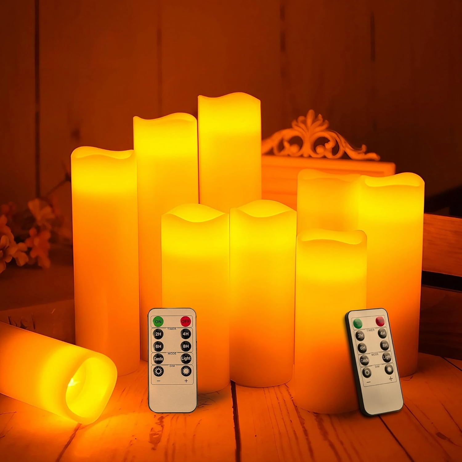 TRAHOO-Waterproof Outdoor Flameless Candles with Remote Control and ...