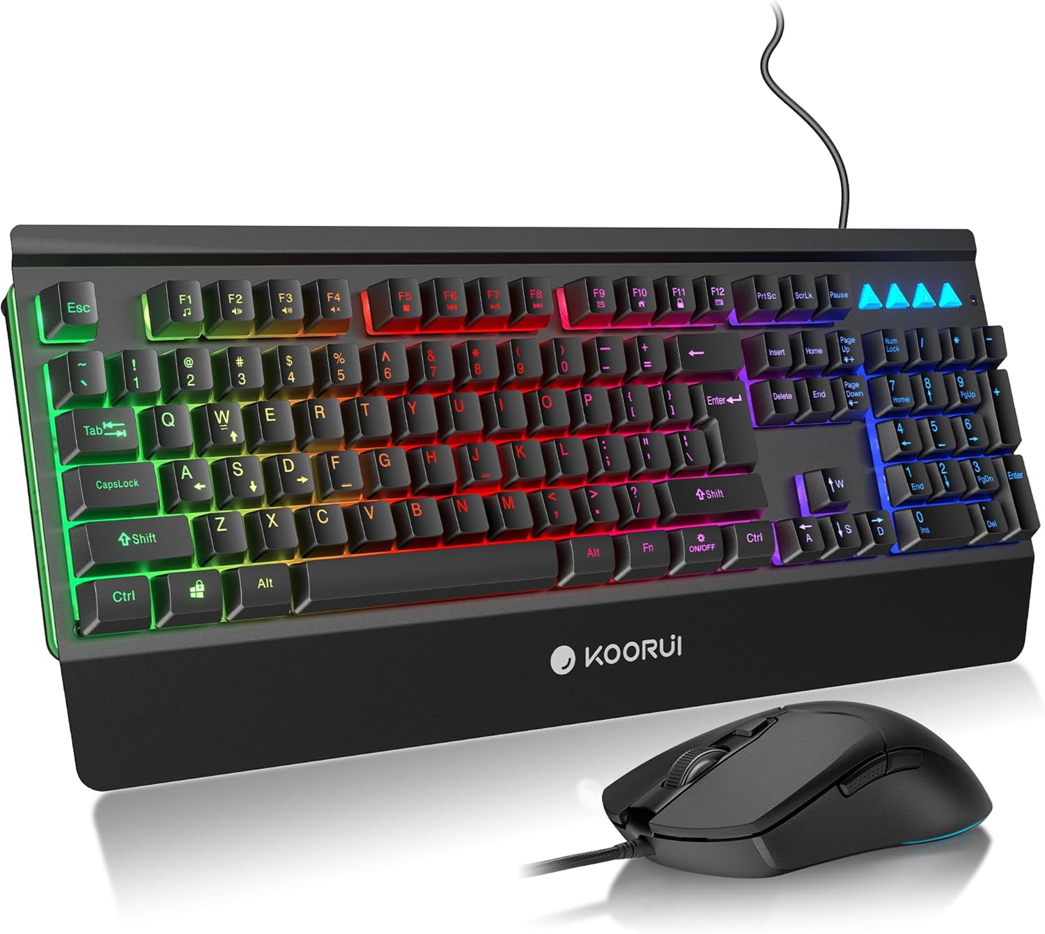 Trahoo Wired 104 Keys Gaming Keyboard And Mouse Combo Rainbow Backlit