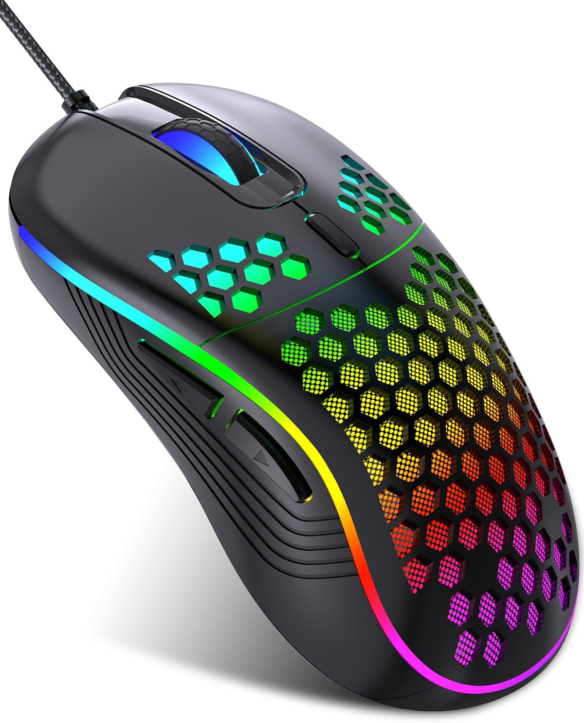 TRAHOO-Wired Gaming Mouse, Computer Mouse Ergonomic Mice Honeycomb ...