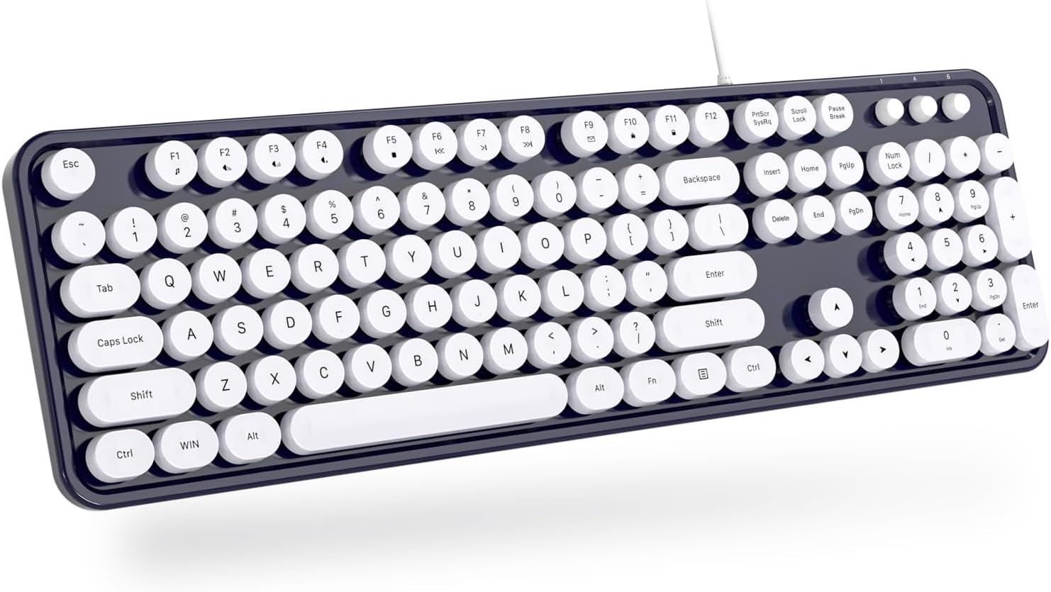 TRAHOO-Wired Keyboard, 104 Keys Full-Sized Typewriter Keyboards, USB ...
