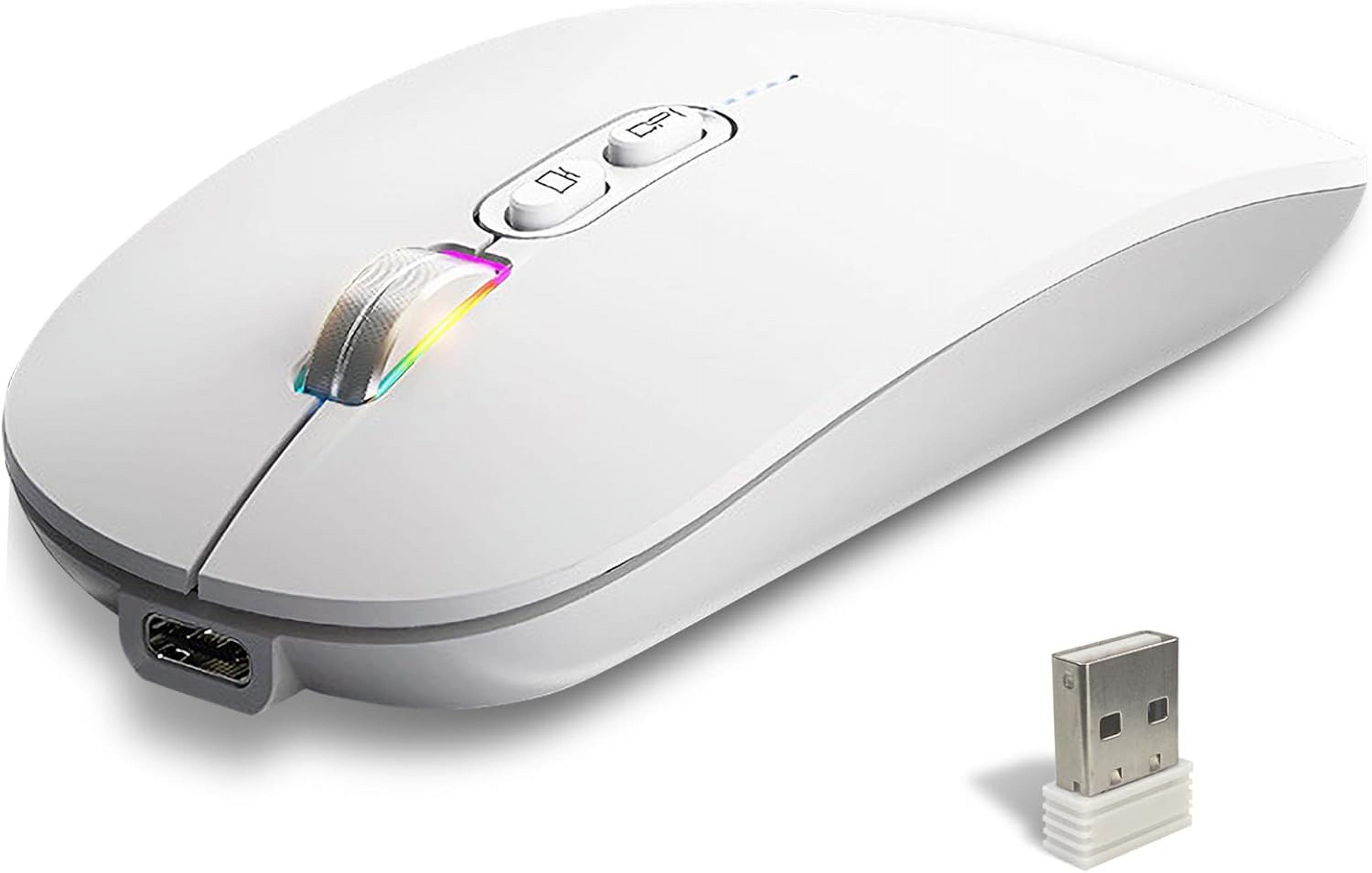 TRAHOO-Wireless Bluetooth Mouse, BT + 2.4G Triple Mode & Display Power ...