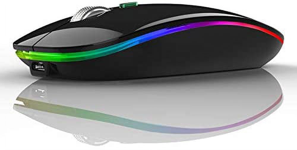 TRAHOO-Wireless Bluetooth Mouse, LED Slim (Bluetooth 5.1 + USB) 2.4GHz ...