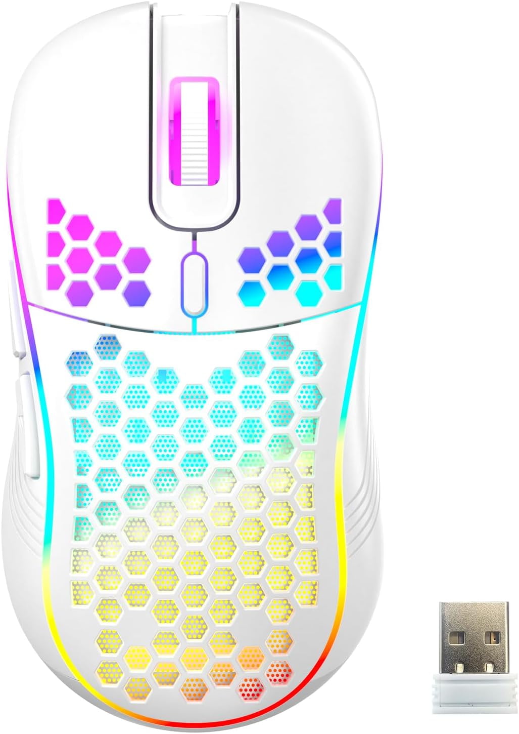 TRAHOO-Wireless Gaming Mouse, 2.4G USB Cordless Rechargeable Mouse, RGB ...