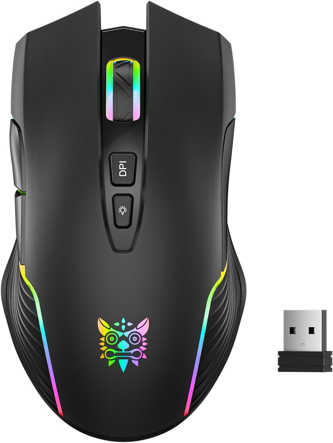 TRAHOO-Wireless Gaming Mouse, 2.4Ghz Connection, 5 RGB Backlit Modes ...