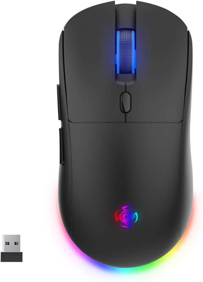 TRAHOO-Wireless Gaming Mouse, 3 Modes 4800 DPI Bluetooth/2.4G/Wired ...