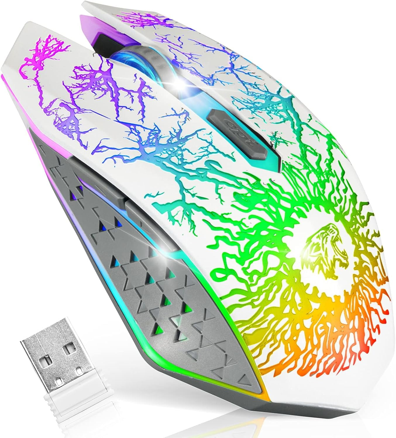 TRAHOO-Wireless Gaming Mouse, Rechargeable Gaming Mouse, Silent Optical ...