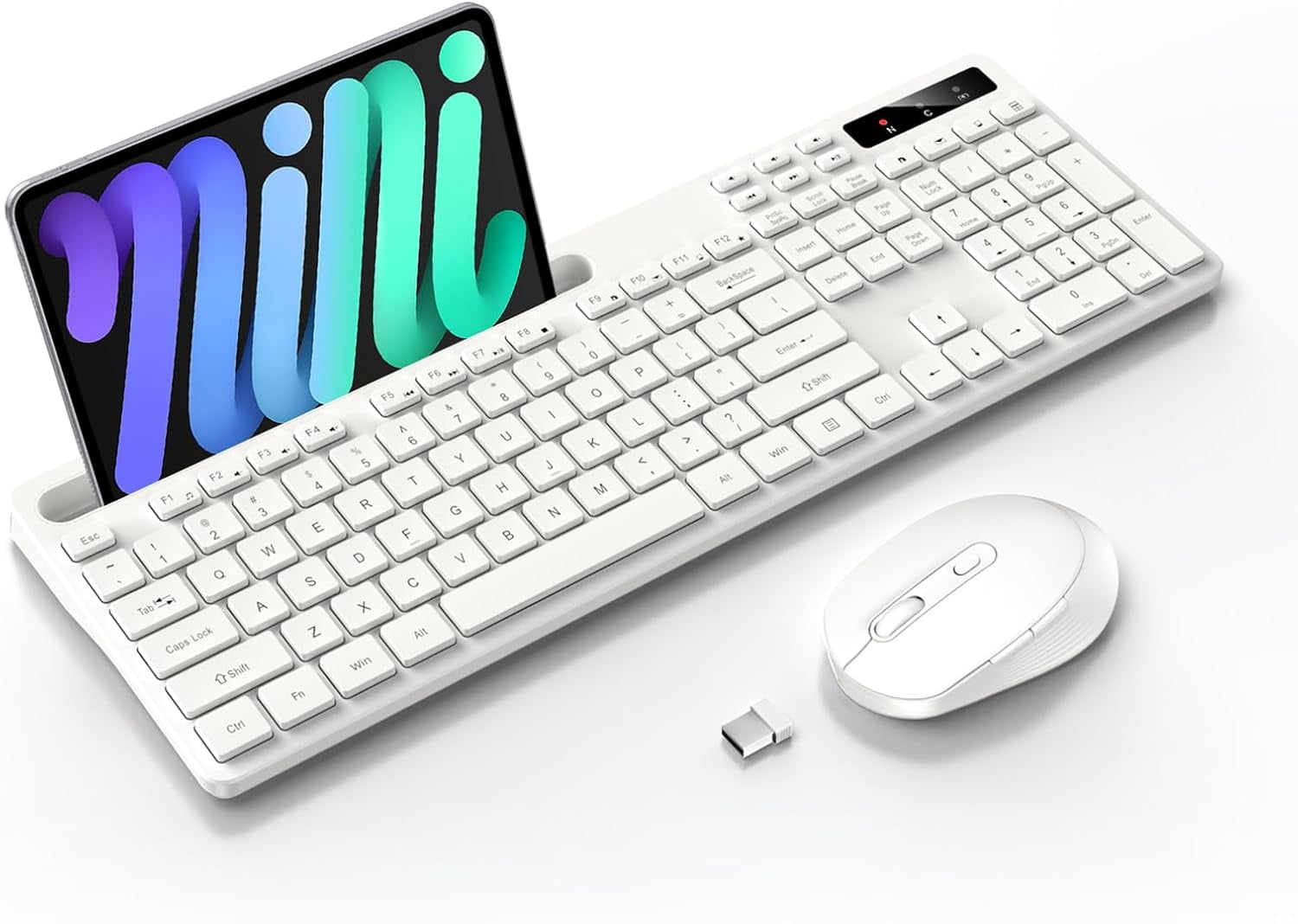 Trahoo Wireless Keyboard And Mouse Combo 2 4g Full Sized Computer Keyboard With Phone Tablet