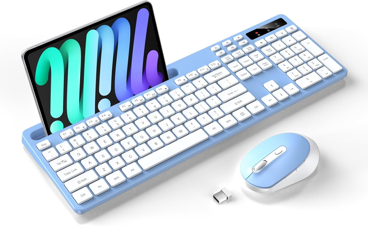 TRAHOO-Wireless Keyboard and Mouse Combo, 2.4G Full-Sized Computer ...