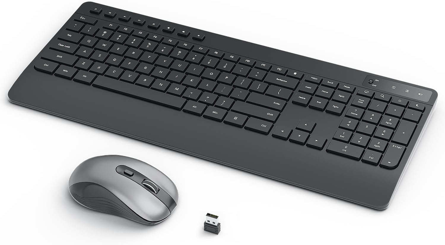 Trahoo Wireless Keyboard And Mouse Combo 2 4g Full Sized Ergonomic