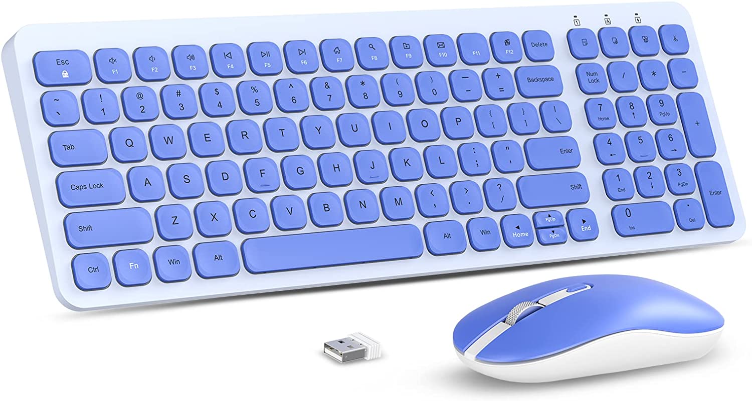 Trahoo Wireless Keyboard Mouse Combo Compact Full Size Wireless Keyboard And Mouse Set Less
