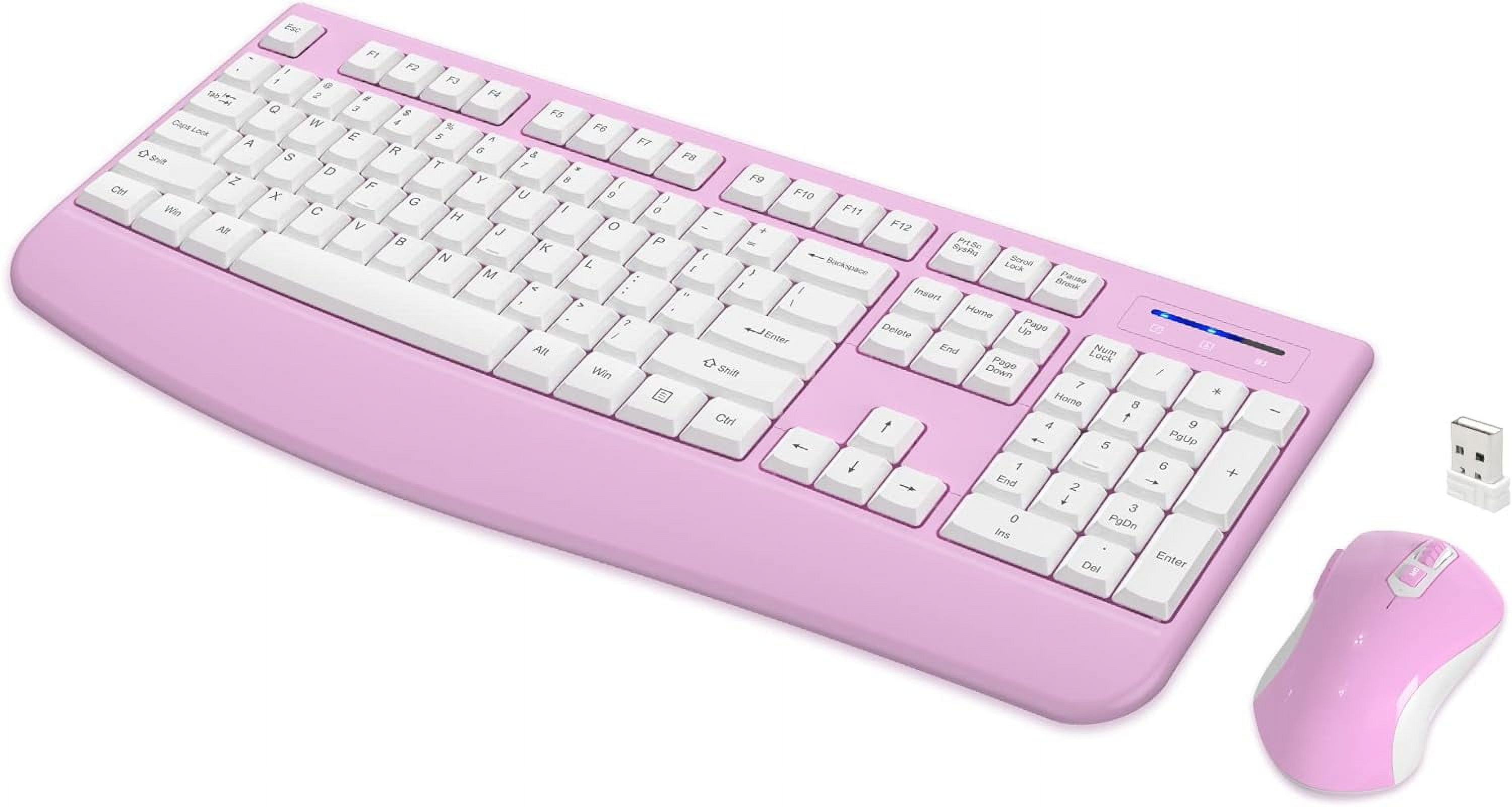 Trahoo Wireless Keyboard And Mouse Combo Full Sized 2 4ghz Wireless Keyboard With Comfortable