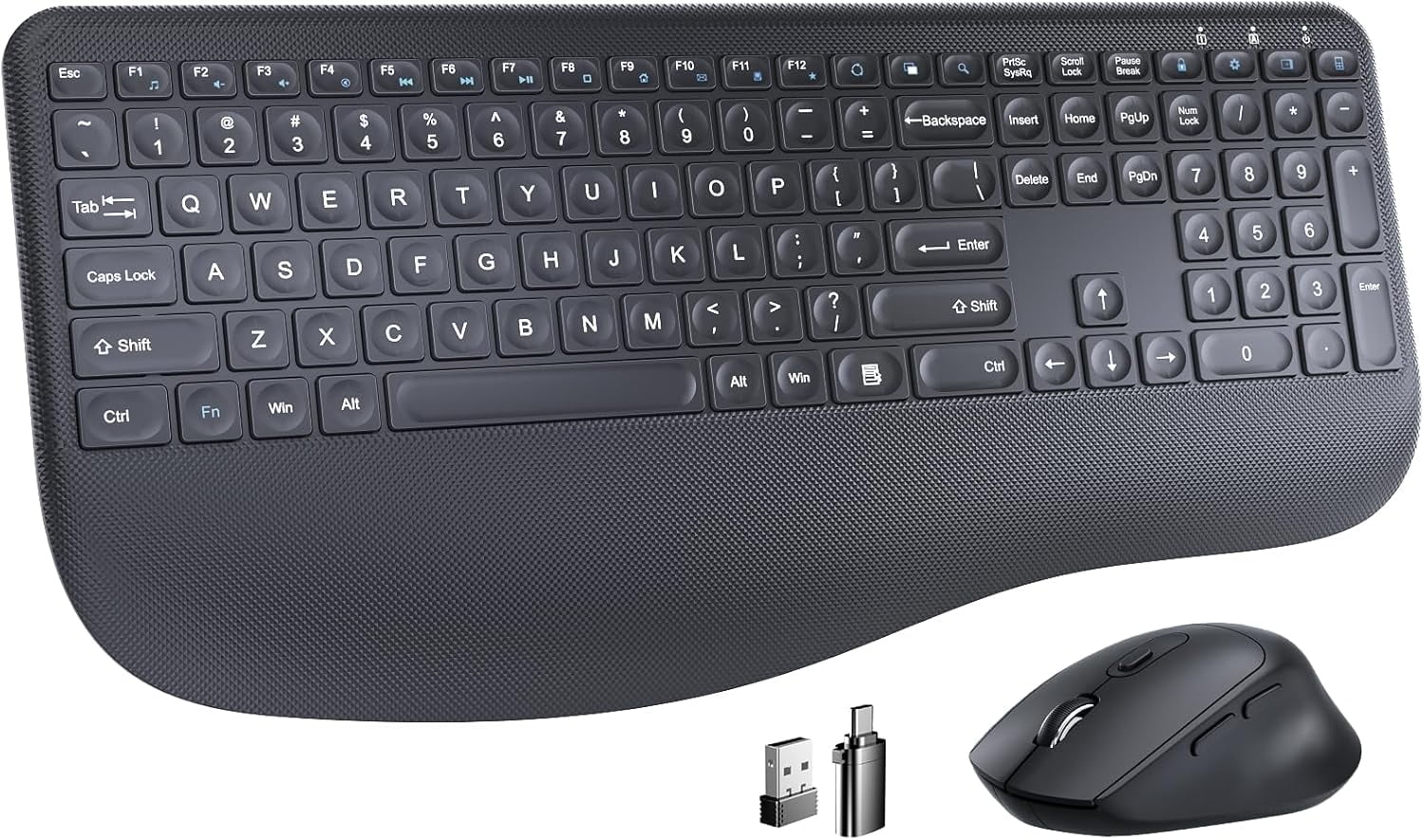 Trahoo Wireless Keyboard And Mouse Wrist Rest Sleep Mode Long Battery Life 2 4g Lag Free