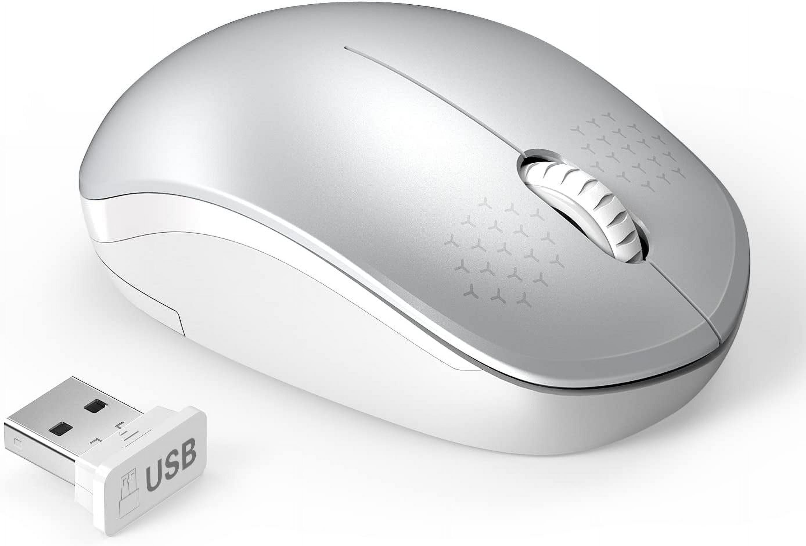 TRAHOO-Wireless Mouse, 2.4G Noiseless Mouse with USB Receiver Portable Computer Mice for PC ...
