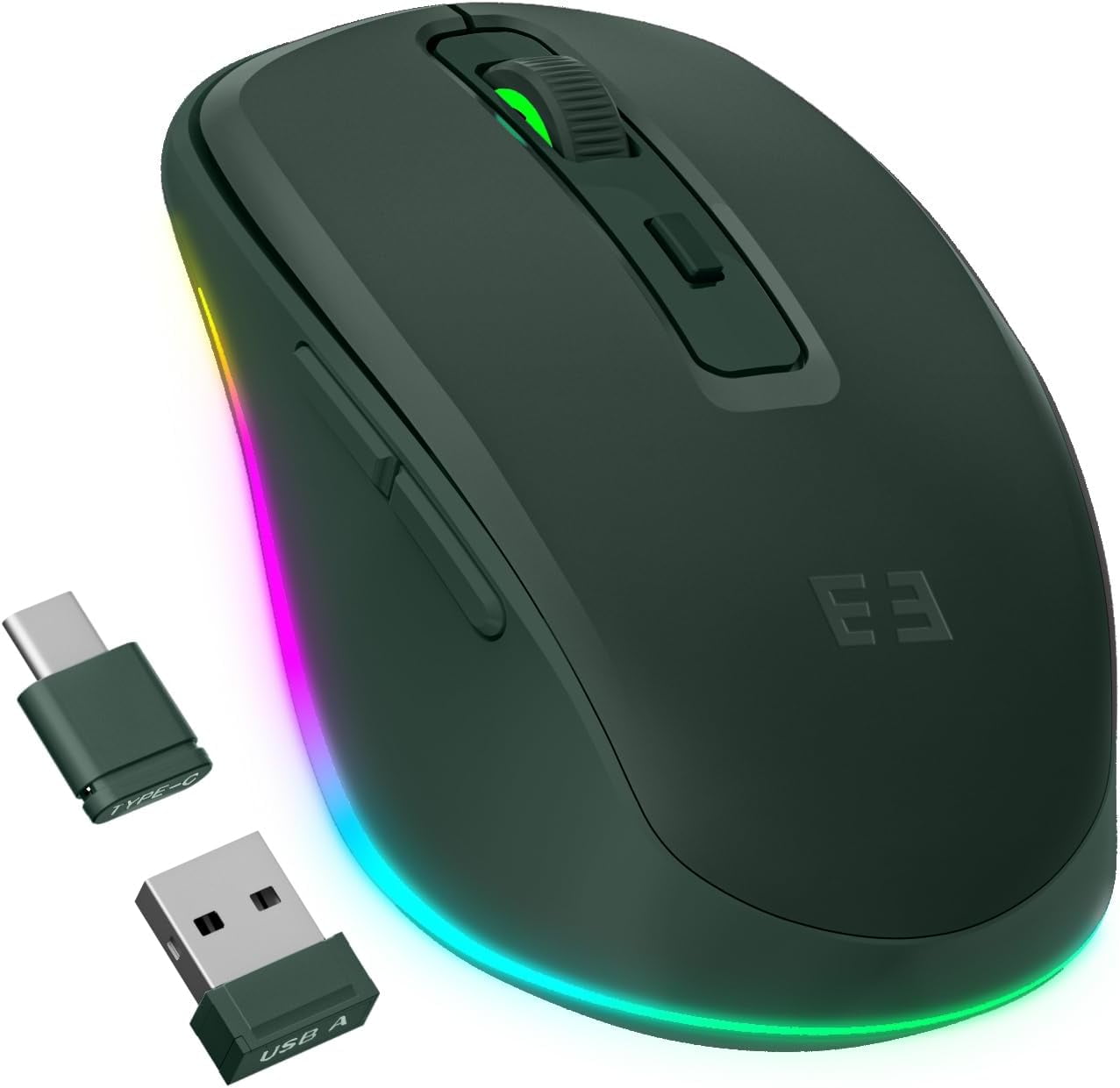 TRAHOO-Wireless Mouse, Type C Mouse with Jiggler - Light Up USB C Mouse ...