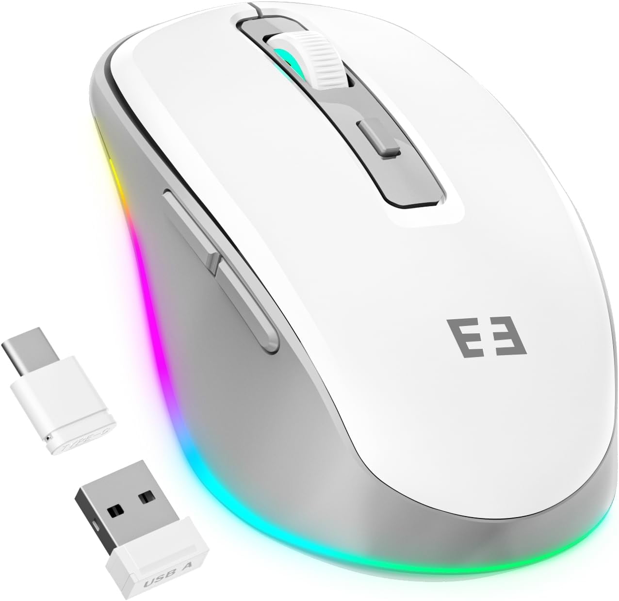 TRAHOO-Wireless Mouse, Type C Mouse with Jiggler - Light Up USB C Mouse ...