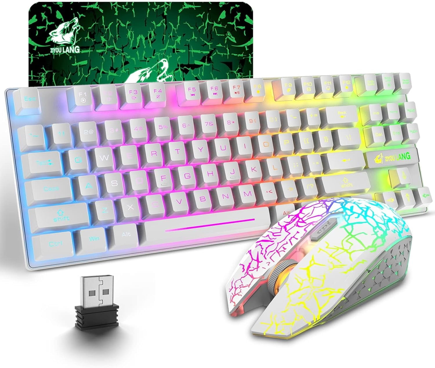 Trahoo Wireless Rgb Backlit Gaming Keyboard Mouse Combo Rechargeable