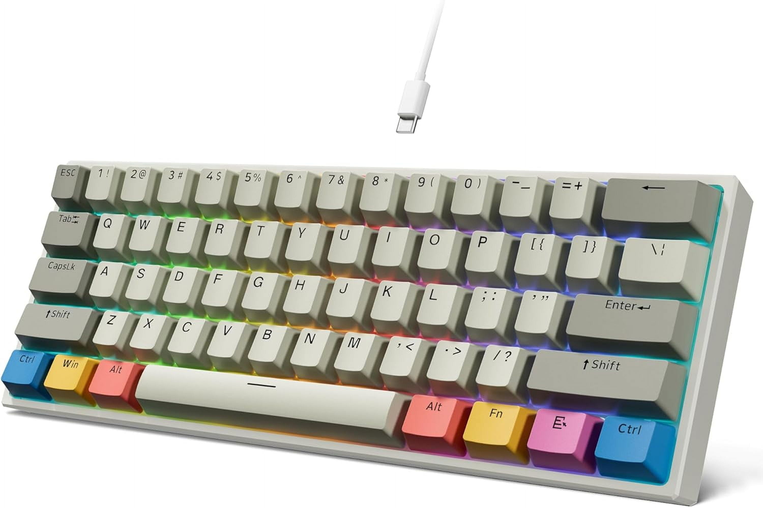 TRAHOO-XVX Wired 75% Retro Gaming Keyboard with 2 HUB Ports, M87 Pro ...