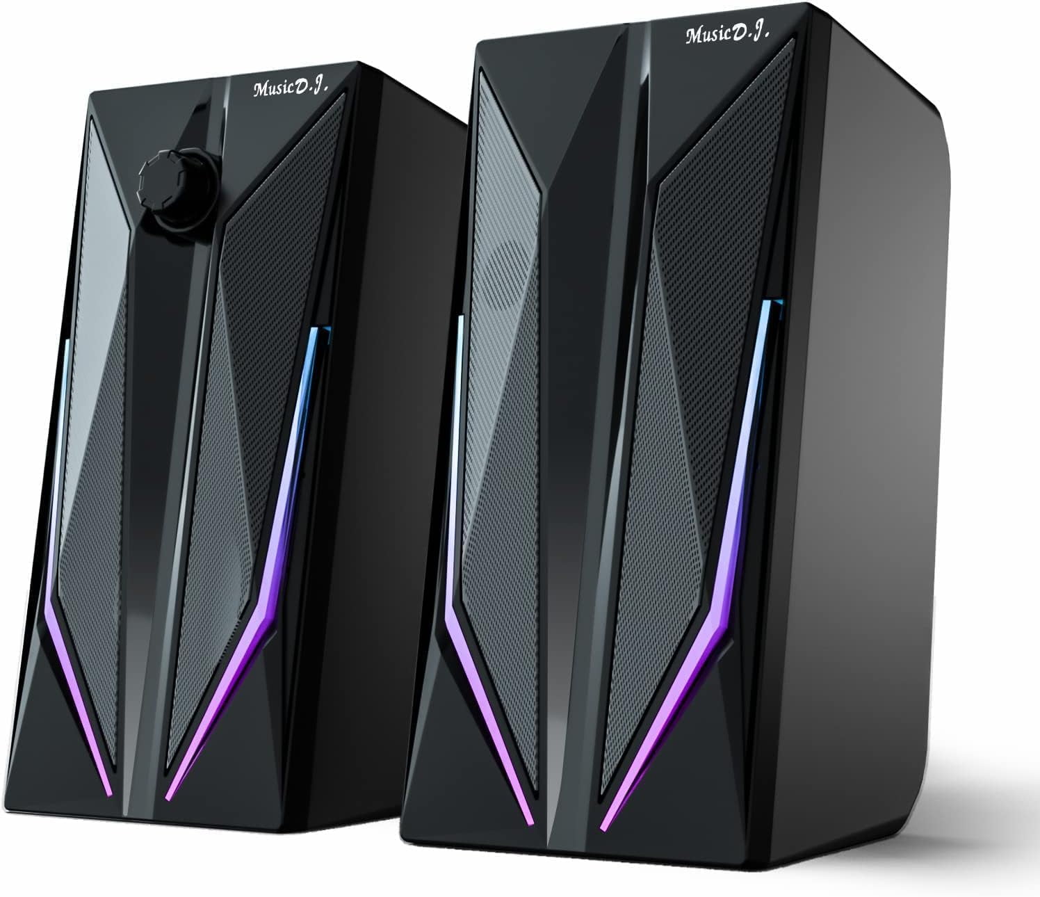 TRAHOO-Zuo Xi Desktop Speakers, 2.0 Channel PC Computer HiFi Stereo Gaming Speaker with Colorful ...