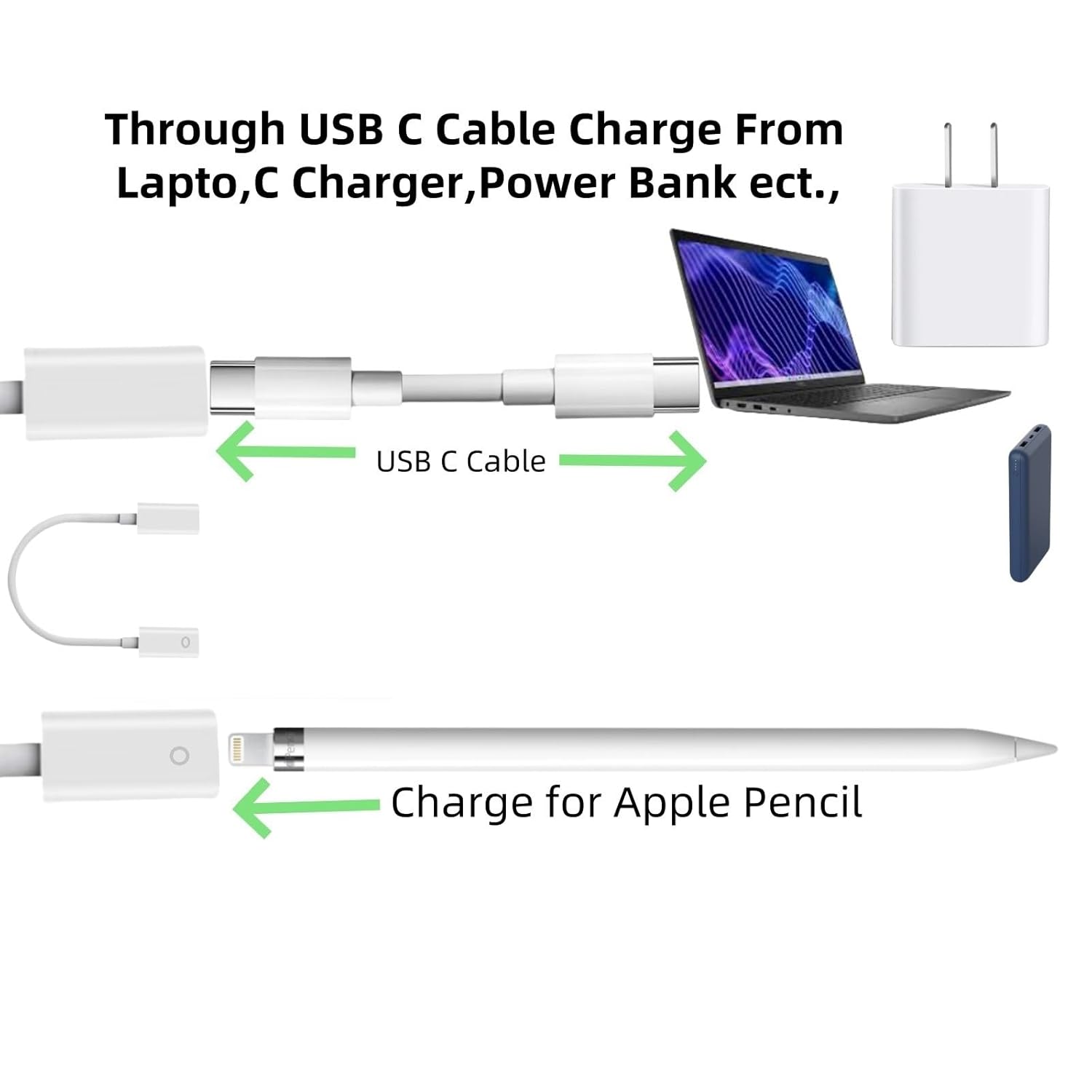 TRAHOO-for Apple Pen Charger,25 Mins Full Charge for iPencil 1FT/1 Pack ...