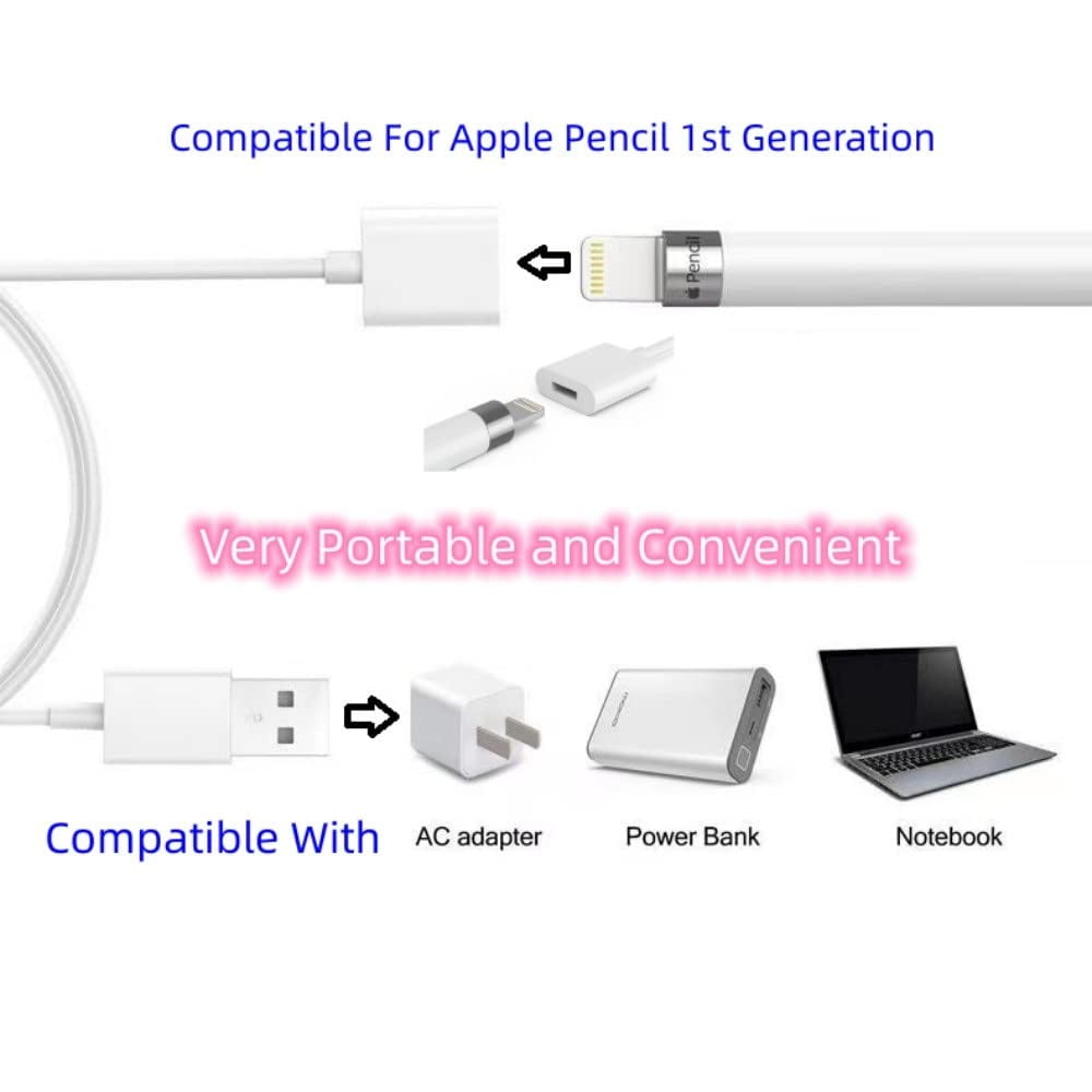 TRAHOO-for Apple Pencil Charger,USB A to Apple Pen Charger,Apple Pencil ...