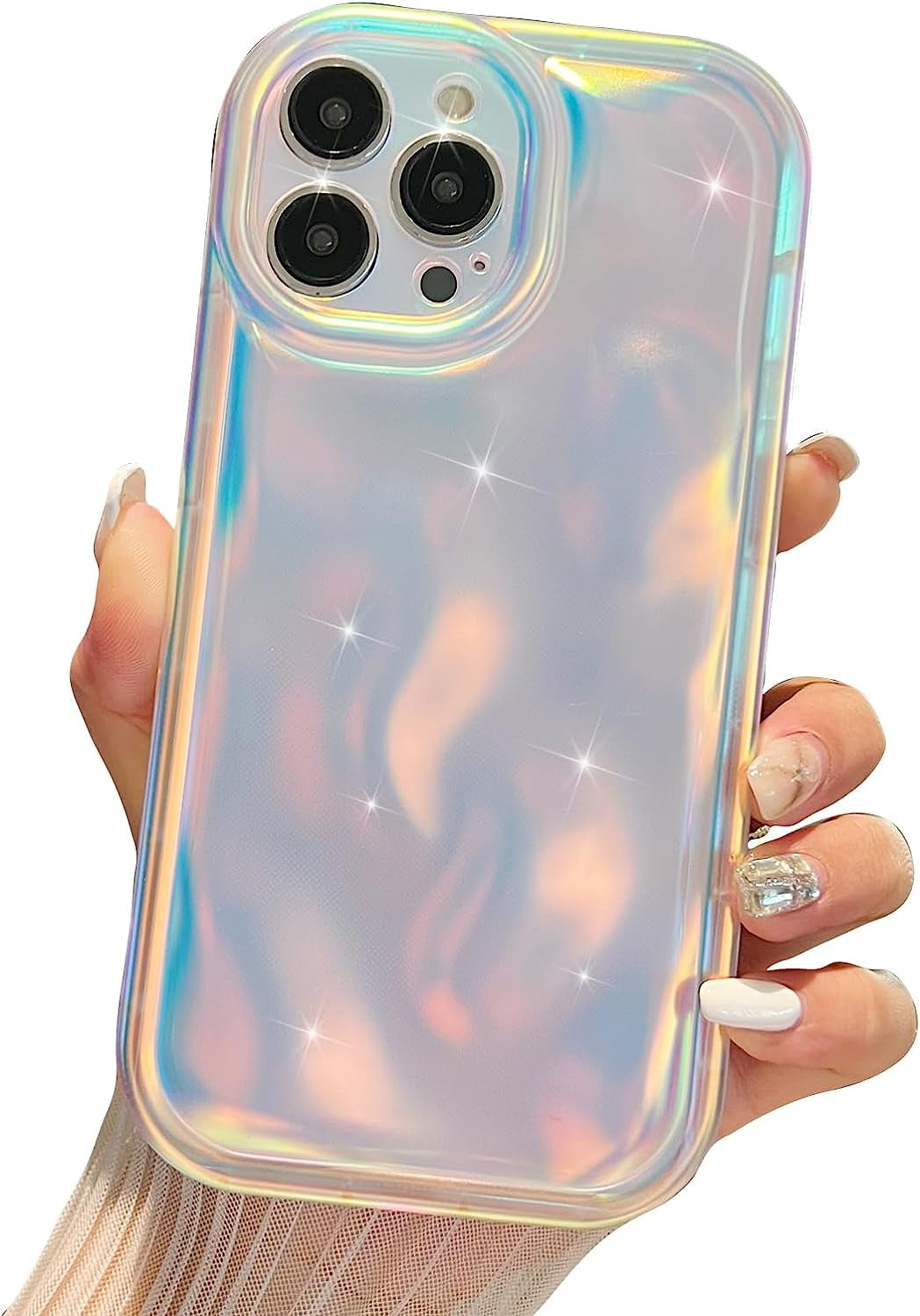 TRAHOO-for iPhone 12 Pro Max Meteorite Bubble Pattern Chrome Plating ...