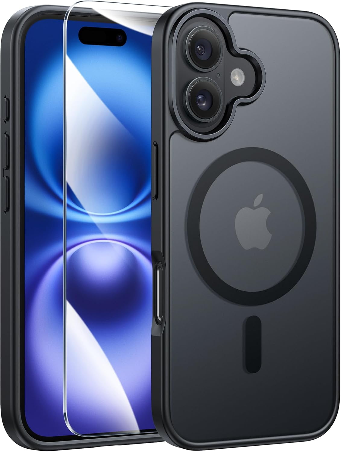 TRAHOO-for iPhone 16 Phone Case: Magnetic Translucent Matte Shockproof ...