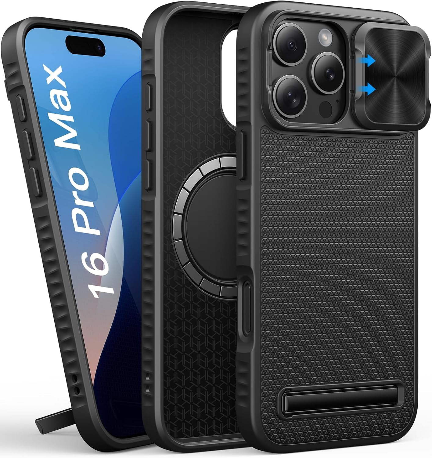 TRAHOO-for iPhone 16 Pro Max Case with Stand, Compatible with MagSafe ...