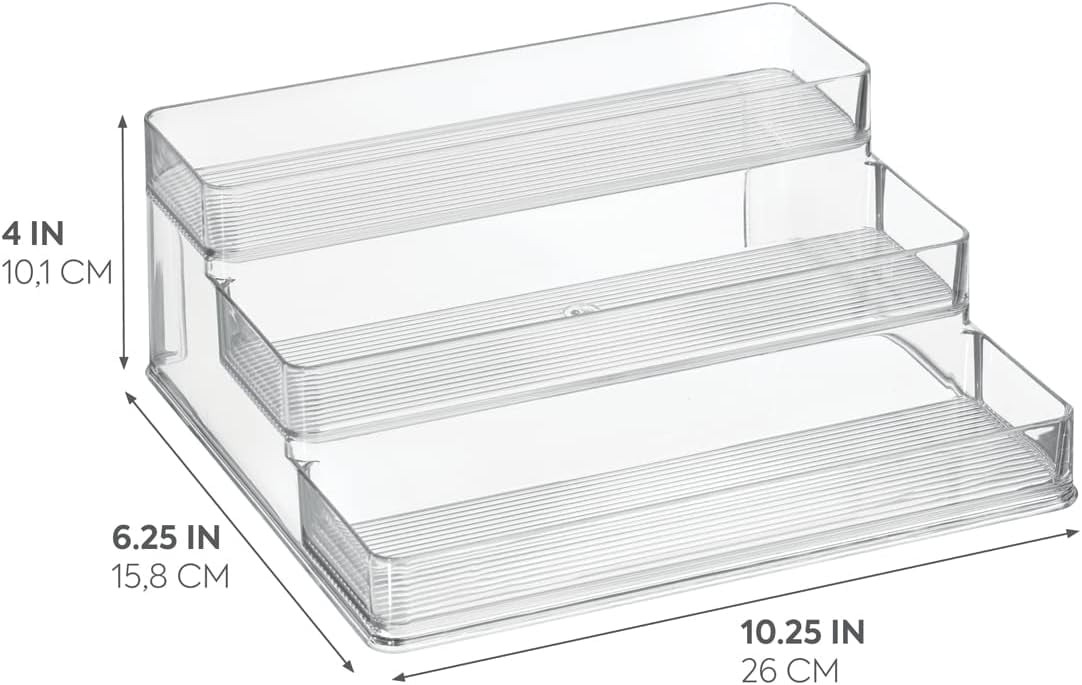 TRAHOO-iDesign Linus Plastic Stadium Spice Racks, BPA-Free 3-Tiered ...