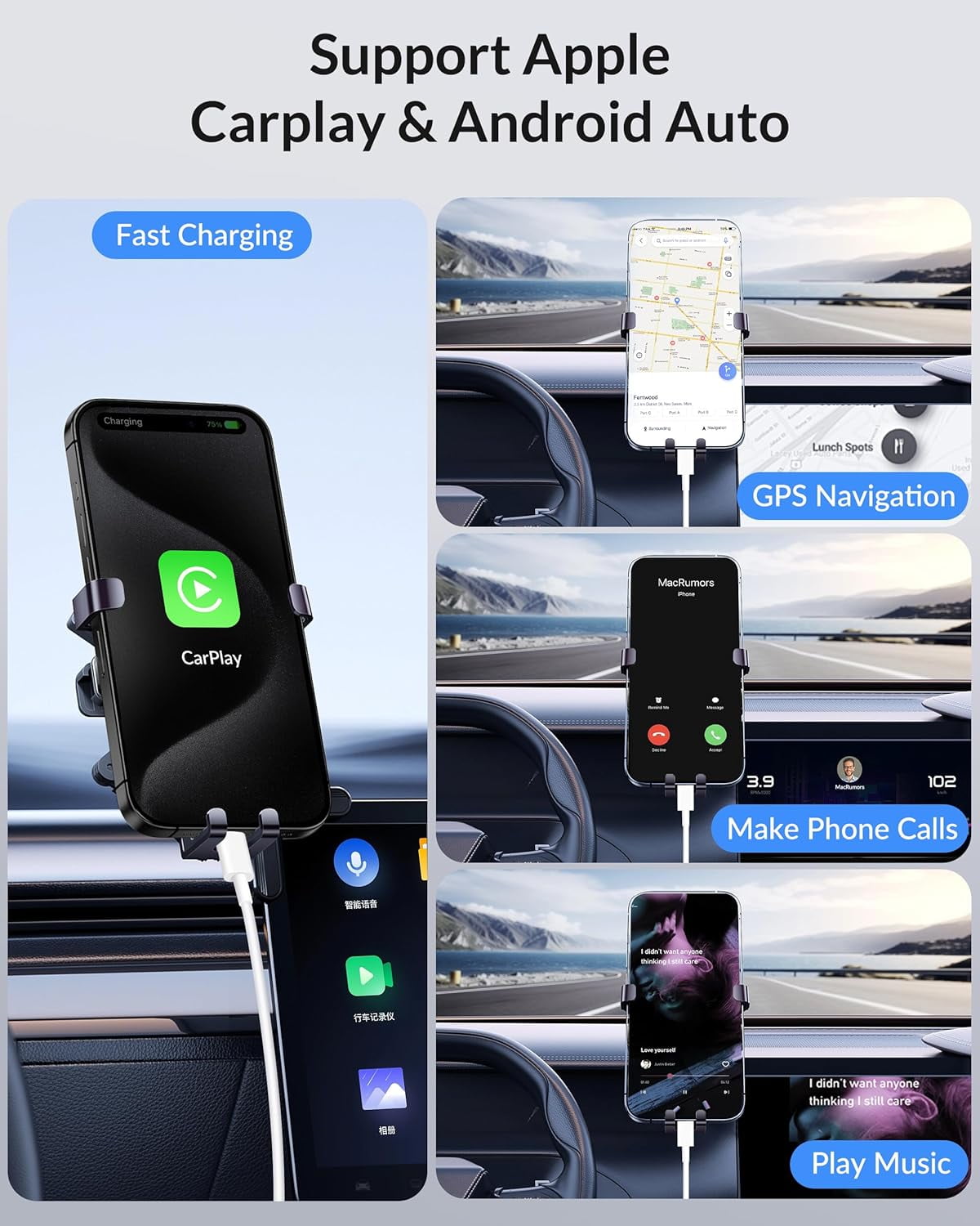 TRAHOO-iPhone 15/16 Carplay Cable Car Charger Cord for Apples iPhone 15 ...