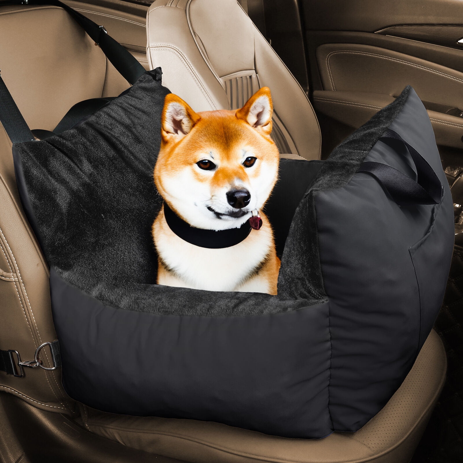 TRAILBLOOM Dog Car Seat for Small Dogs Up to 25lbs, Soft Car Travel Dog ...