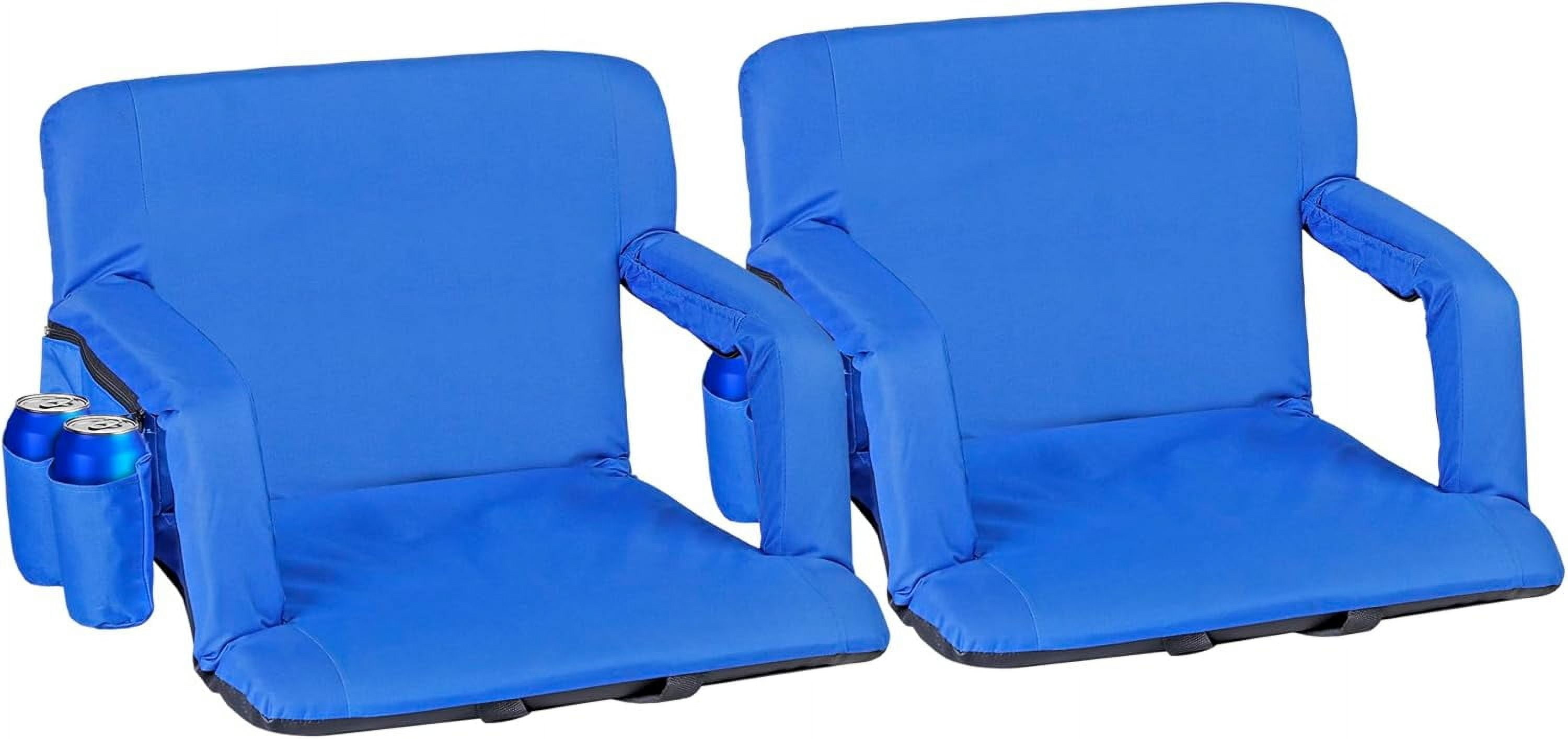 TRAILBLOOM Folding Stadium Seat Chair with Back Support and Cushion for ...