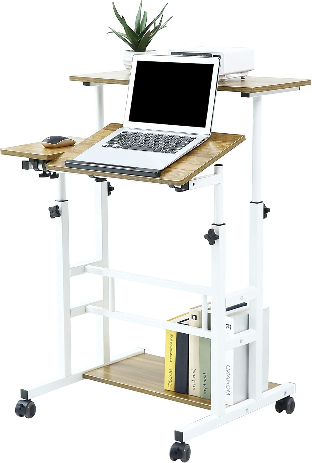 TRAILBLOOMPortable Standing Desk on Wheels, Height Adjustable Mobile ...