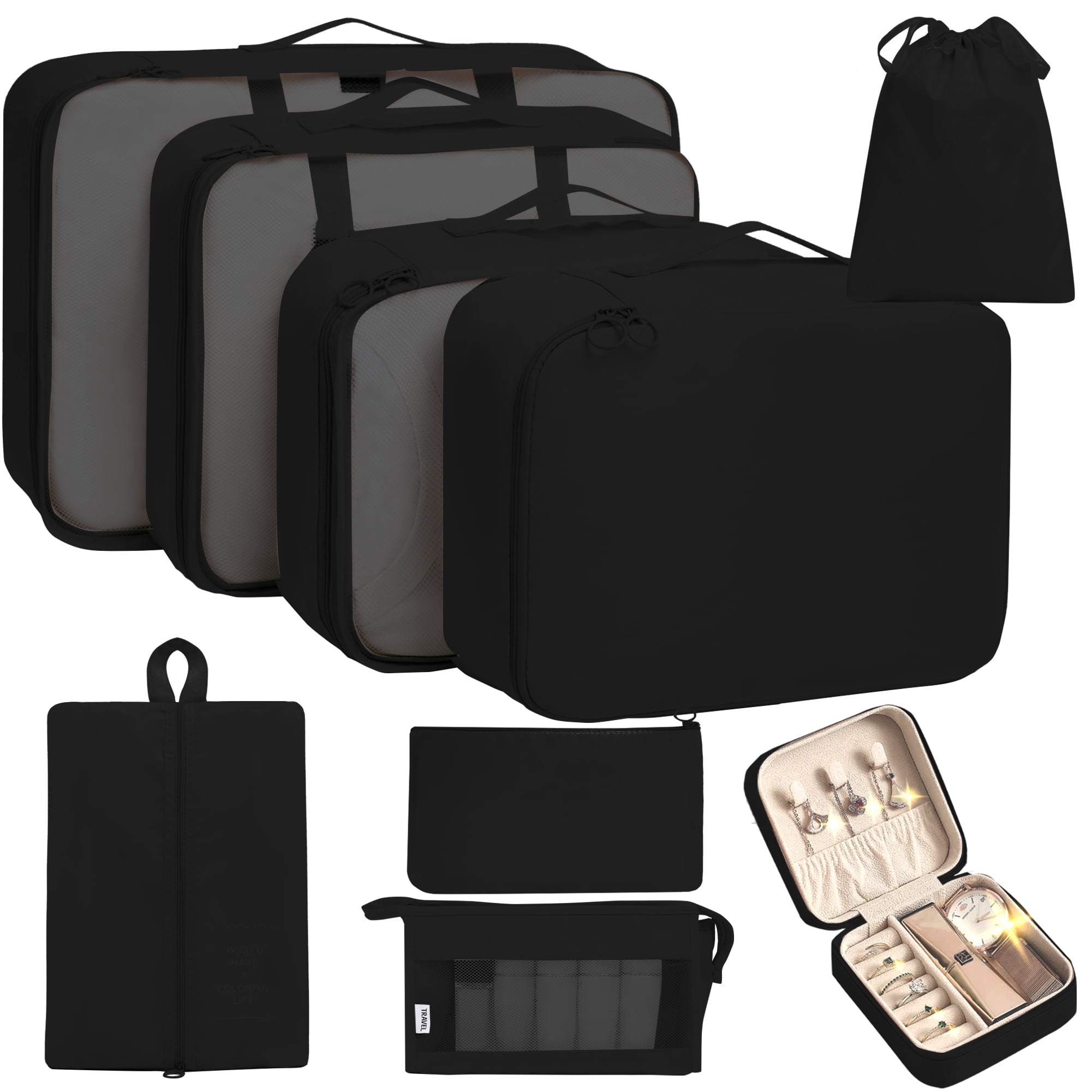 TRAILKICKER 9 Set Packing Cubes for Carry on Suitcase Travel Organizer ...