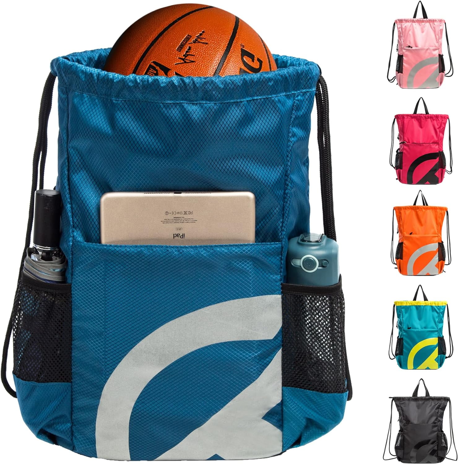 TRAILKICKER Drawstring Backpack Bag Basketball Football Volleyball Mesh ...