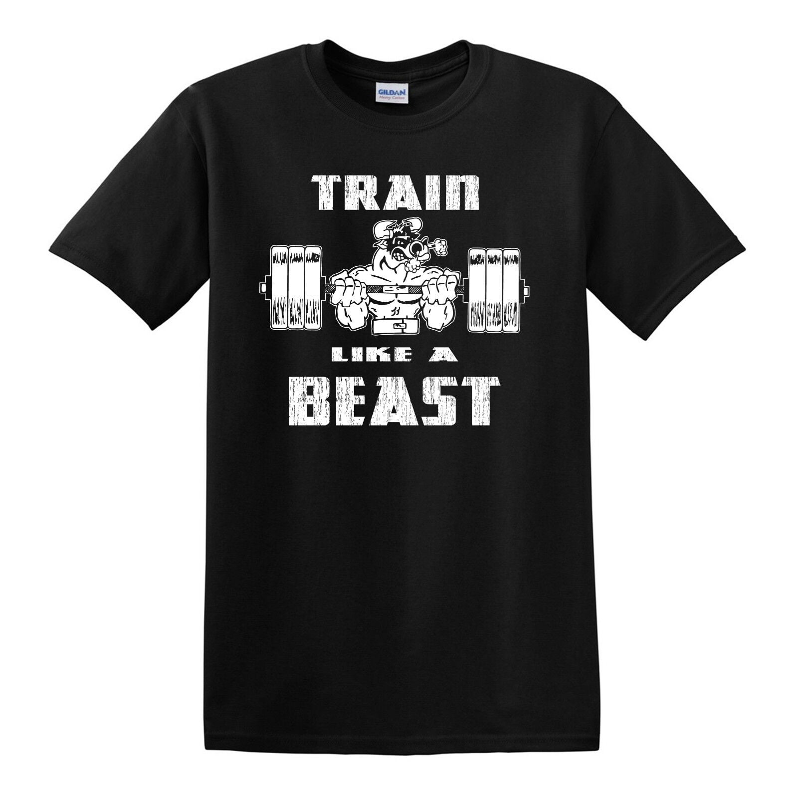 TRAIN LIKE A BEAST T-shirt - Powerlifting Gym Bodybuilding Strongman ...