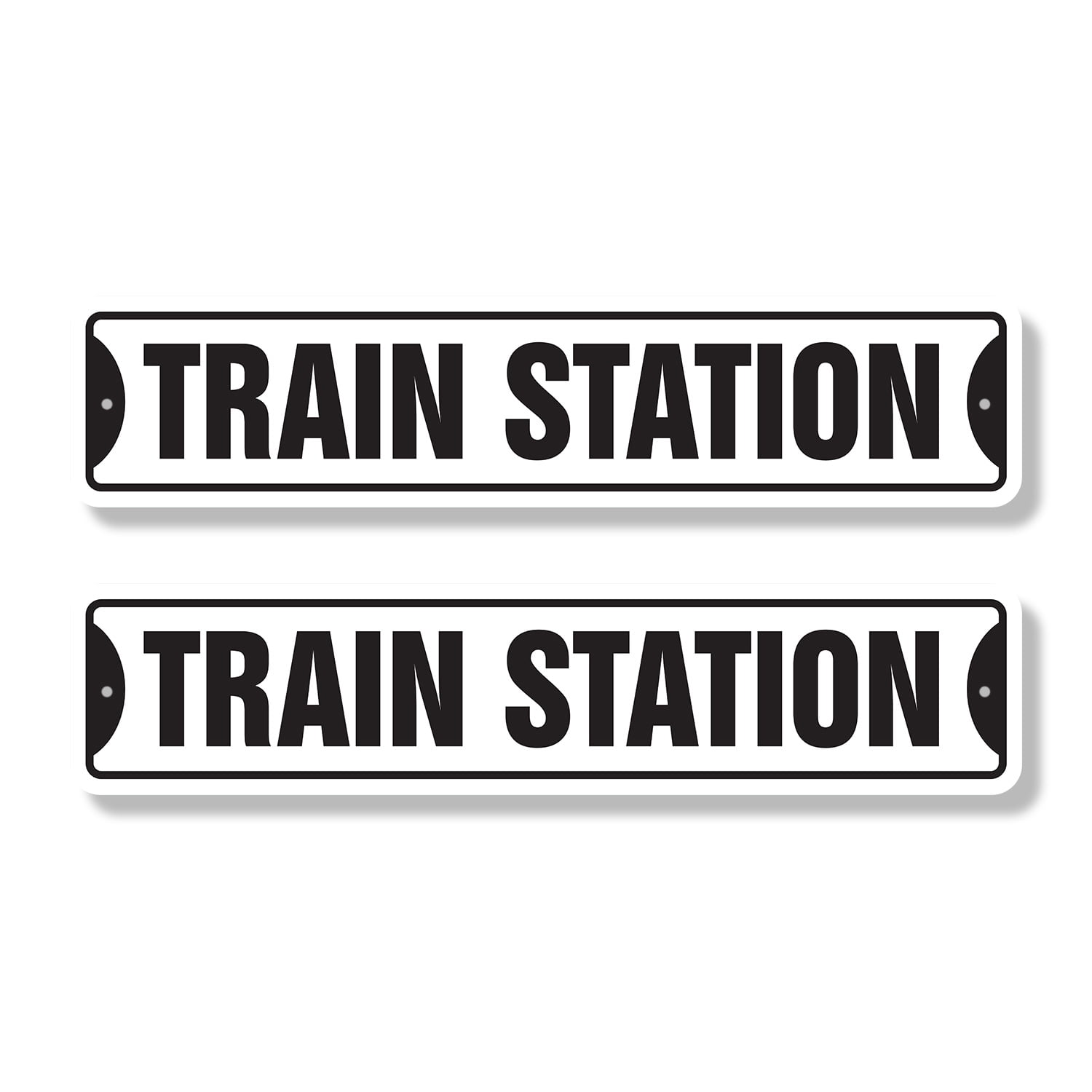 TRAIN STATION Classic Street Sign (2 Pack) railroad crossing xing RR ...