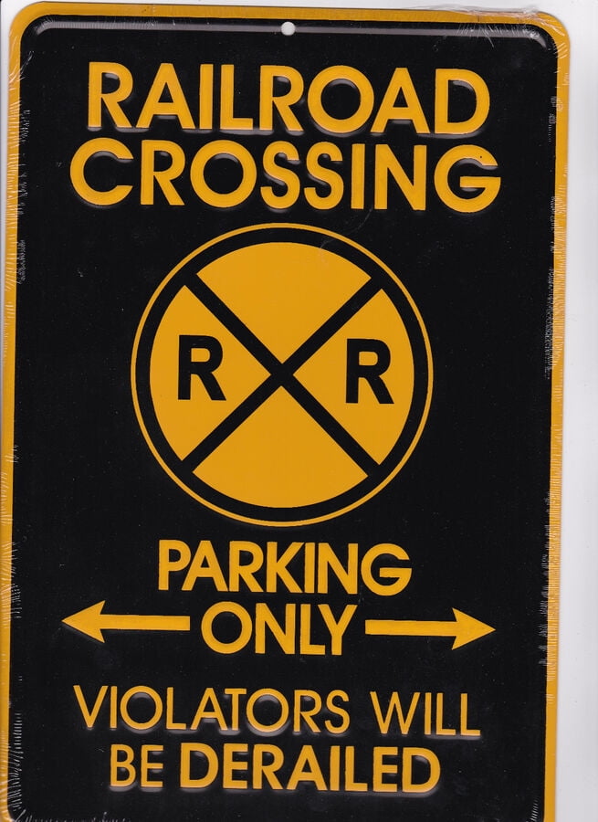 TRAIN lovers sign RAILROAD CROSSING Metal Aluminum sign for model ...