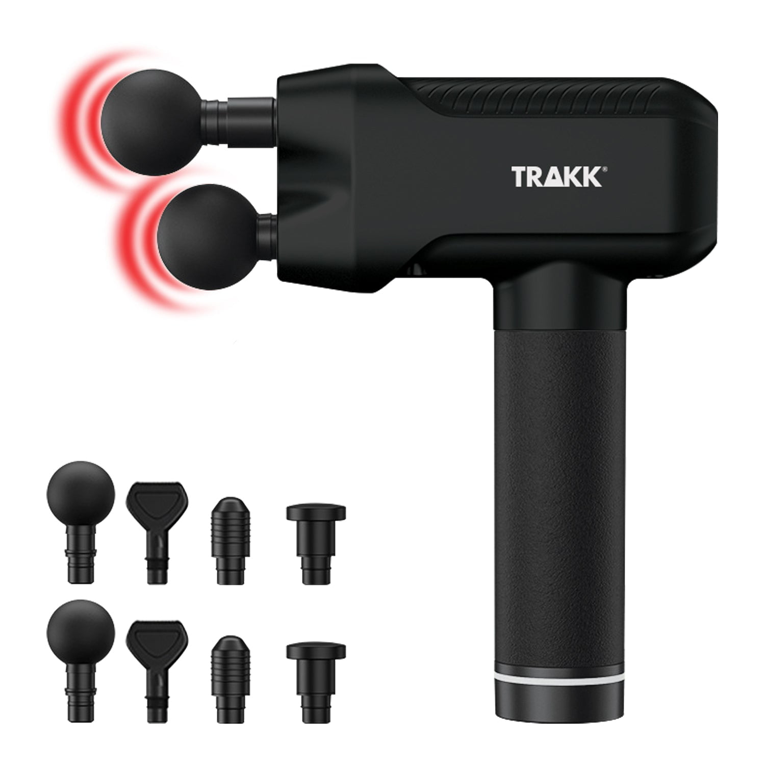 TRAKK Duo Double Head Deep Tissue Massage Gun with Multiple Heads Modes ...